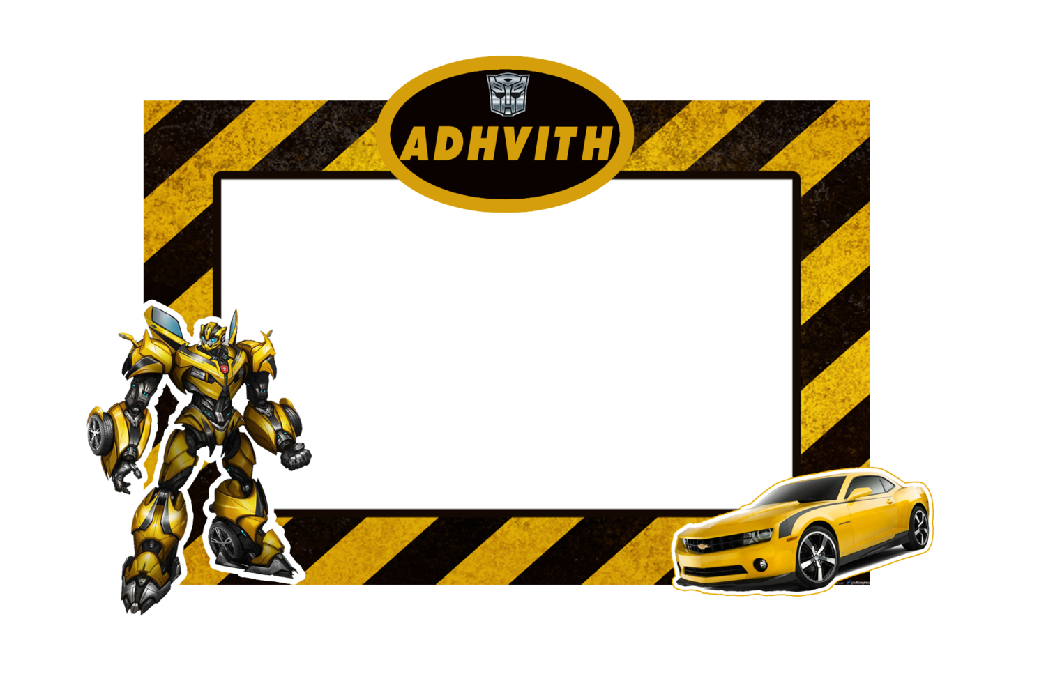 Personalized Transformer Bumble Bee Birthday Selfie Frame / Photo Booth ...