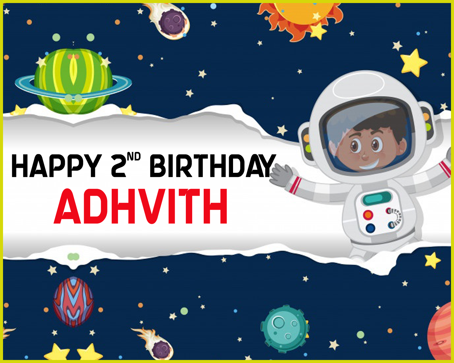 Personalized Space Theme Birthday Backdrop Banner (4ft x 5ft)