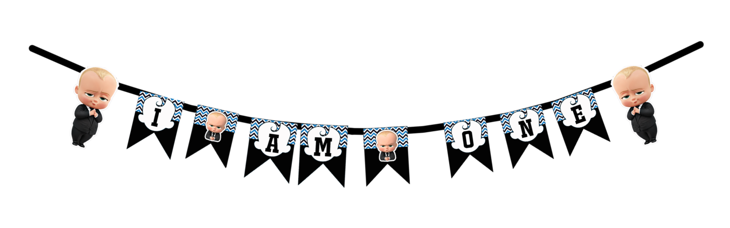 Boss Baby I am One Birthday Bunting Banner