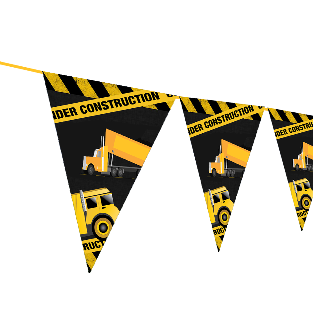 Construction Pennant / Flag Bunting Banner (10ft)