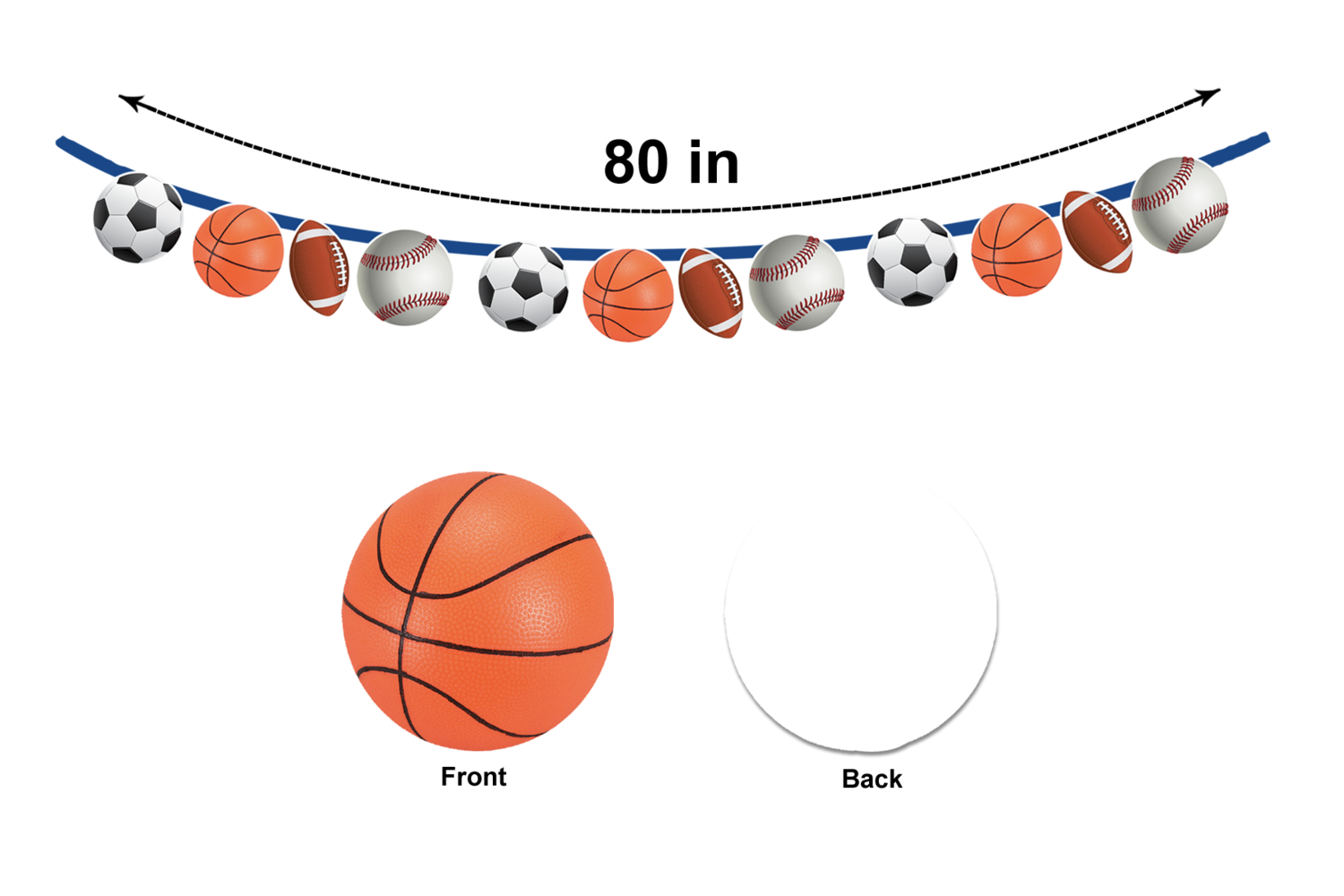 Sports Characters Birthday Bunting Banner