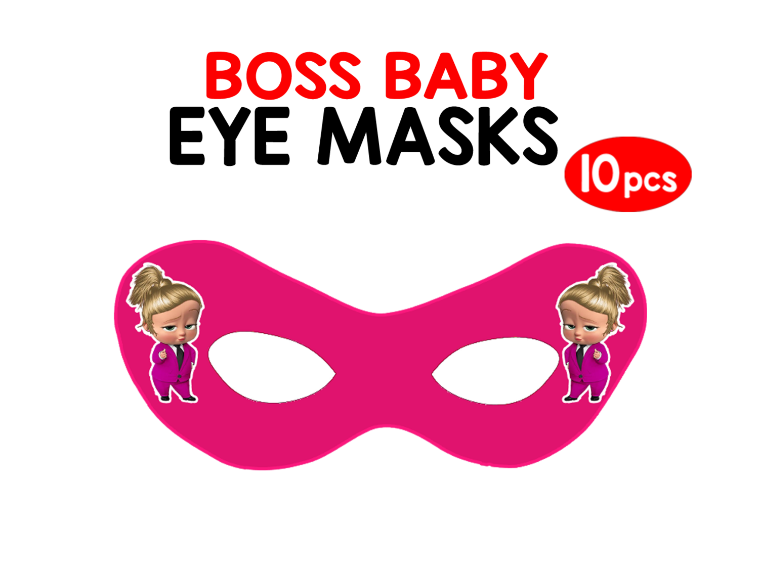 Personalized Boss Baby Girl Birthday Theme Eyemasks (10 Pcs)