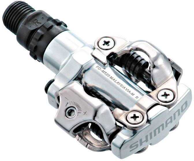 Shimano PD-M520 MTB SPD pedals - two sided mechanism, silver