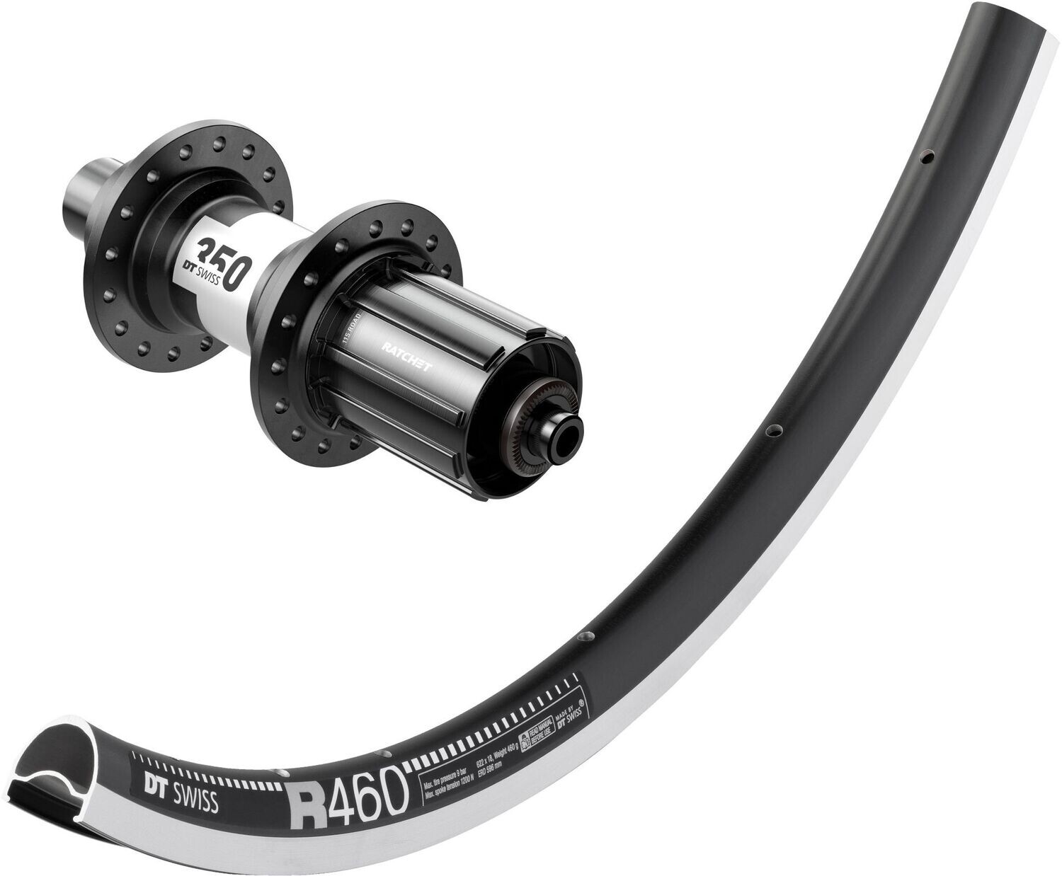 DT Swiss R460 rim with DT Swiss 350 hubs.