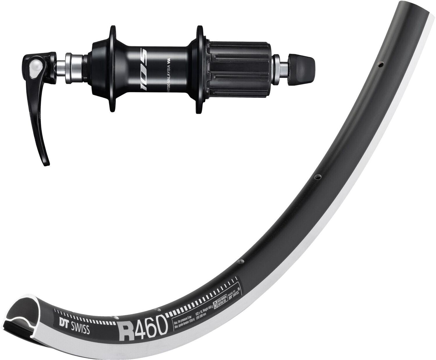 DT Swiss R460 rim with Shimano 105 R7000 hubs.