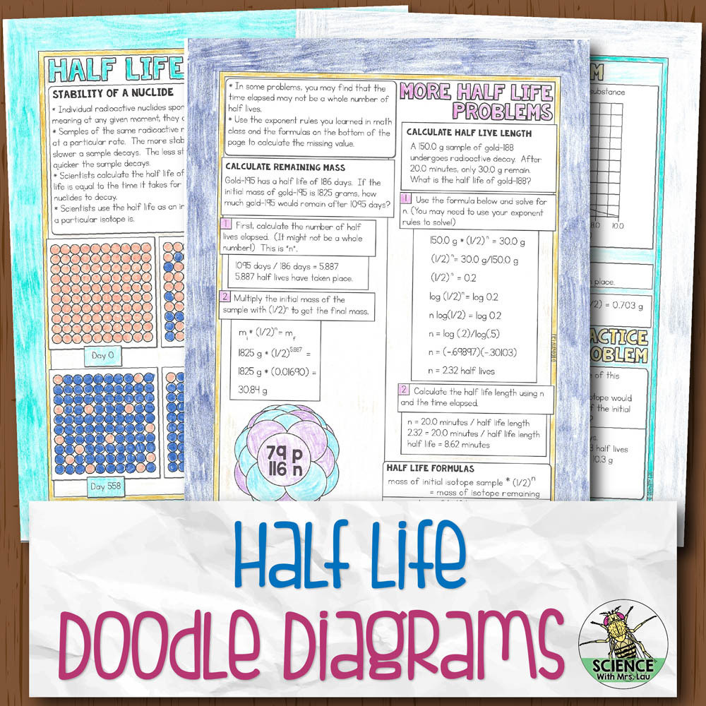 Half Life Chemistry Doodle Diagrams | Store - Science and Math with Mrs ...