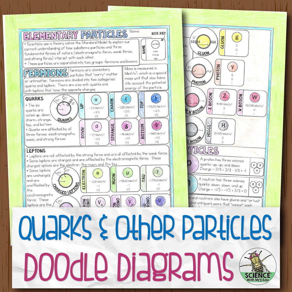 Quarks and Particles Chemistry Doodle Diagrams | Store - Science and ...
