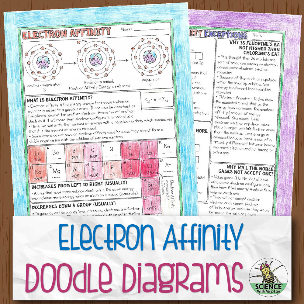 Electron Affinity Chemistry Doodle Diagrams | Store - Science and Math ...