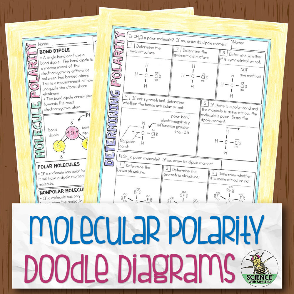 Molecular Polarity Chemistry Doodle Diagrams | Store - Science and Math ...