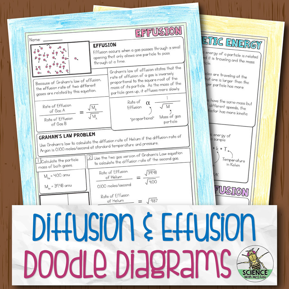 Diffusion and Effusion Chemistry Doodle Diagrams | Store - Science and ...