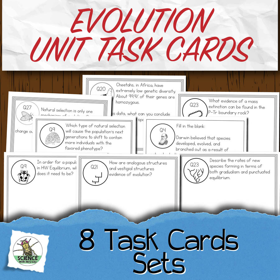 Unit 9: Evolution Task Cards | Store - Science and Math with Mrs. Lau