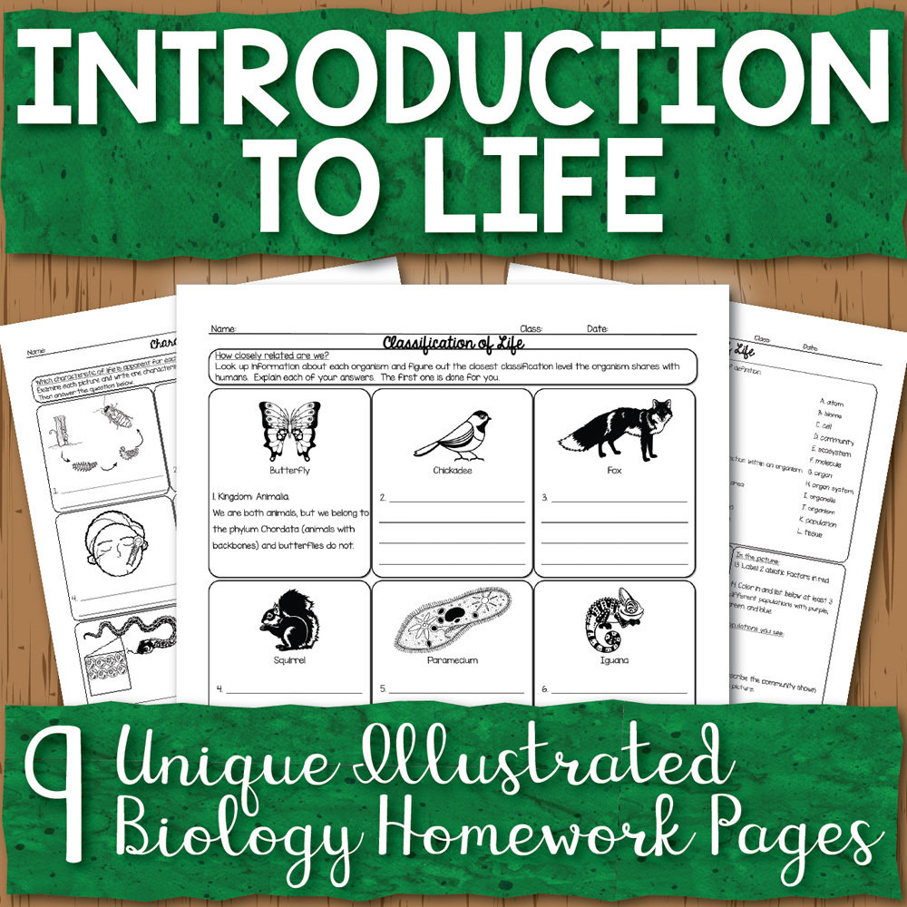 Introduction to Life Homework Unit | Store - Science and Math with Mrs. Lau