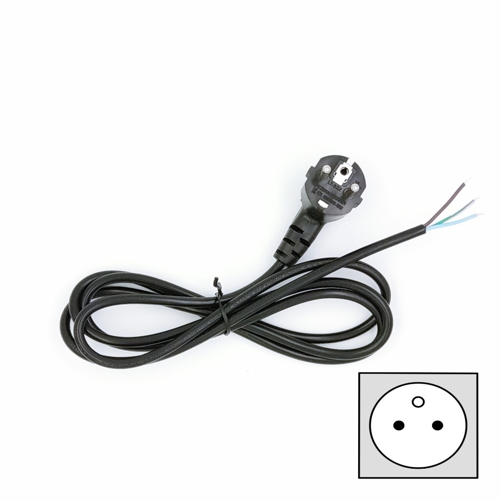 Power Cord, AC Power Plug, Type E, EU