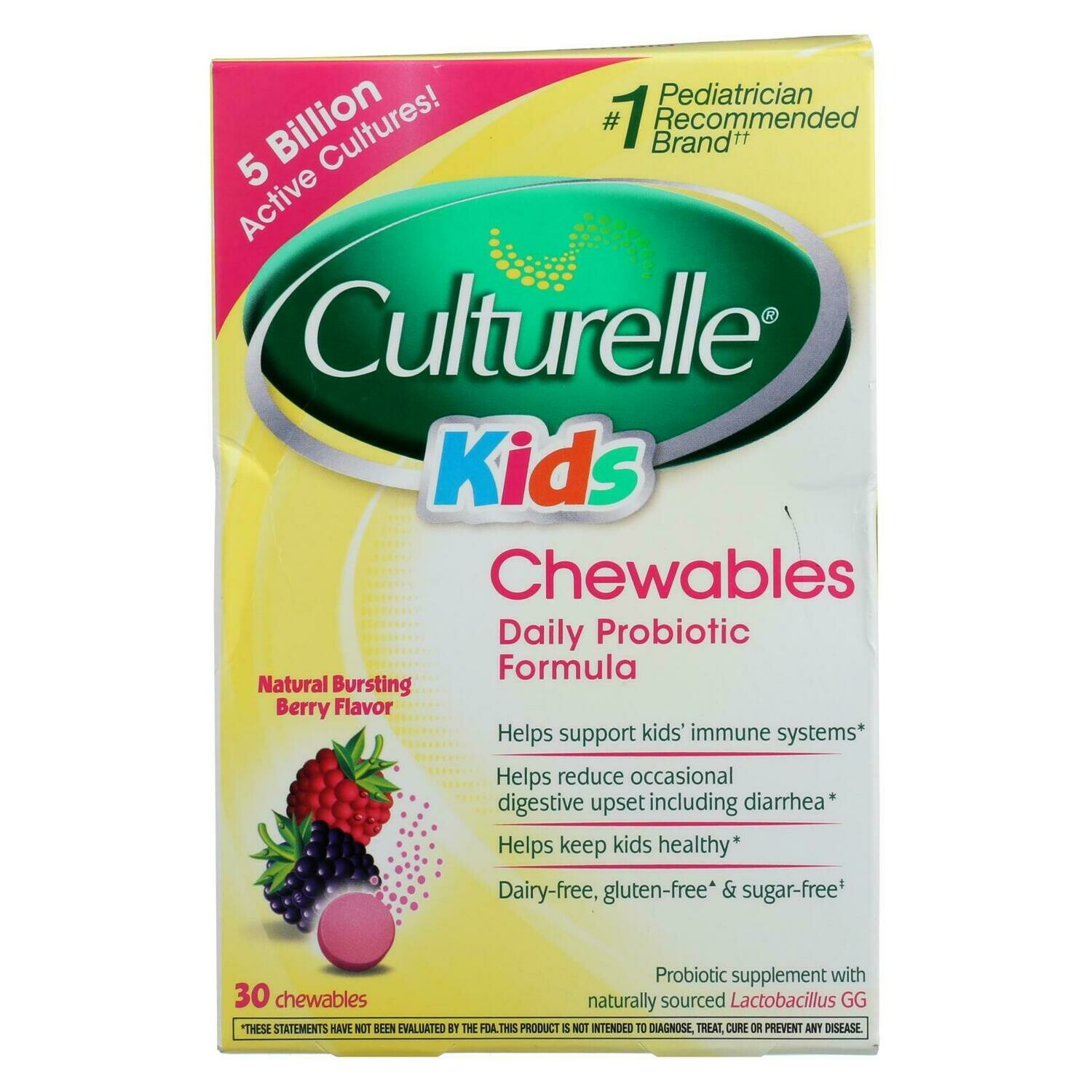 Culturelle - Kids Chewables Probiotic Natural Bursting Berry - 30 ...