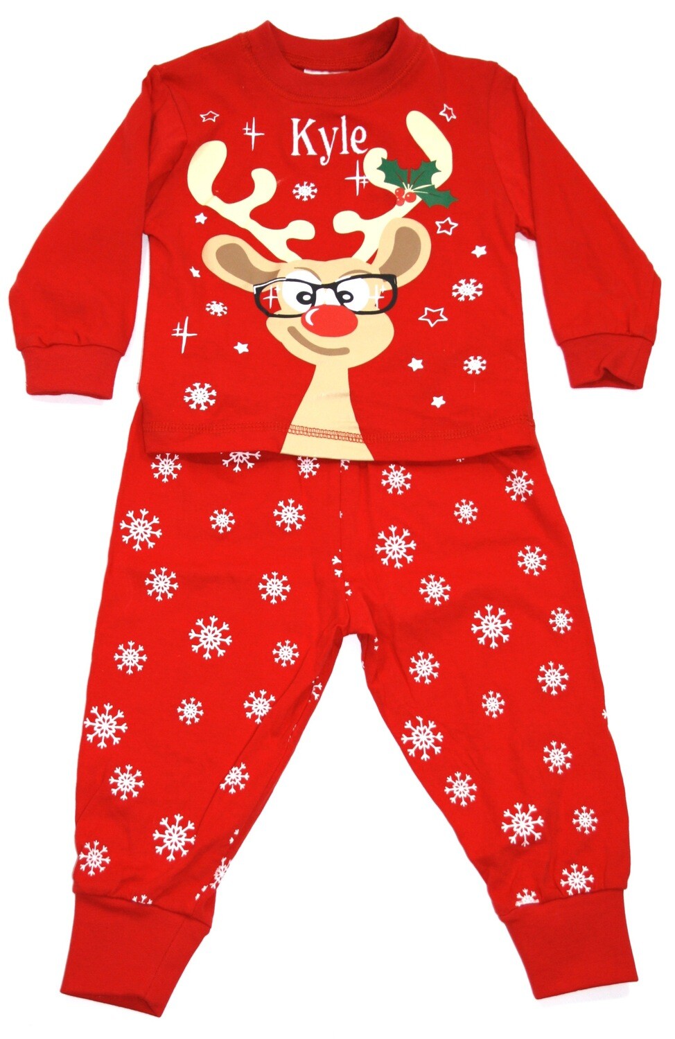 Red Personalised Reindeer Pyjamas