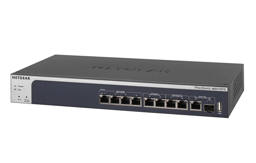 Netgear 10-Port Multi-Gigabit/10G Smart Managed Pro Switch MS510TX-100EUS