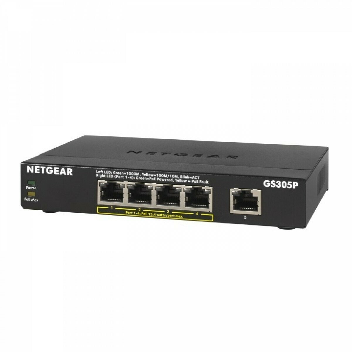 Netgear 5-Port Gigabit Ethernet Unmanaged PoE Switch GS305P-100UKS