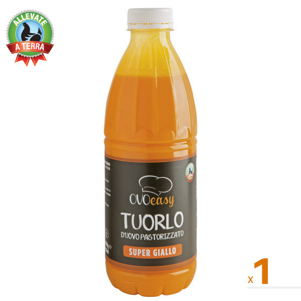 n. 1 Bottiglia di TUORLO D'UOVO SUPER GIALLO pastorizzato da 1 Kg