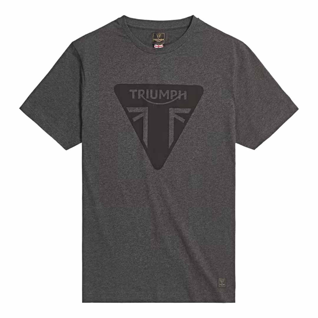 Triumph Helston Classic Badge Black Marl Crewneck Tee Shirt - MTSS24115 ...