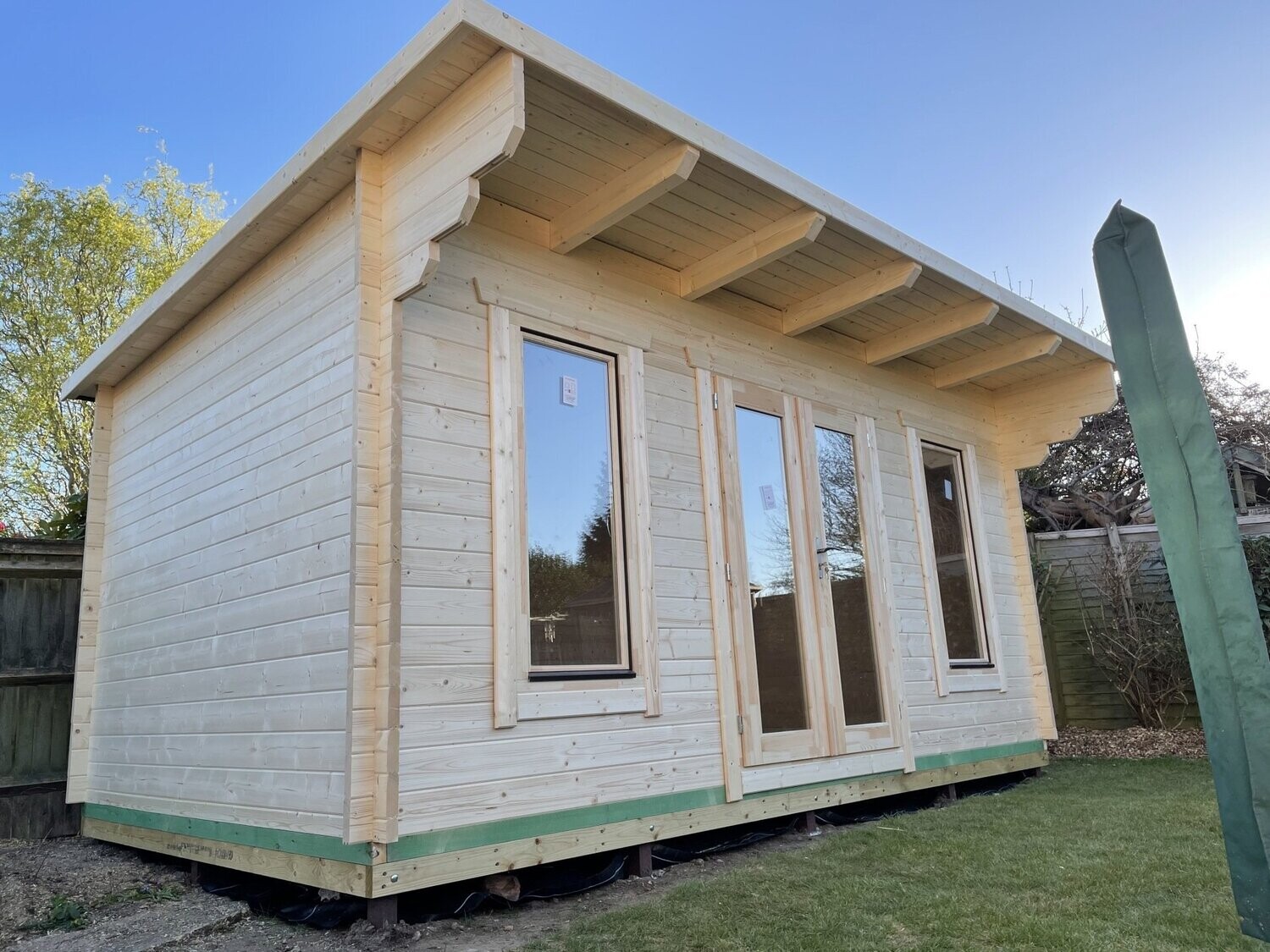 Green Log Cabin | 5 x 3m | Log Cabins For Sale UK