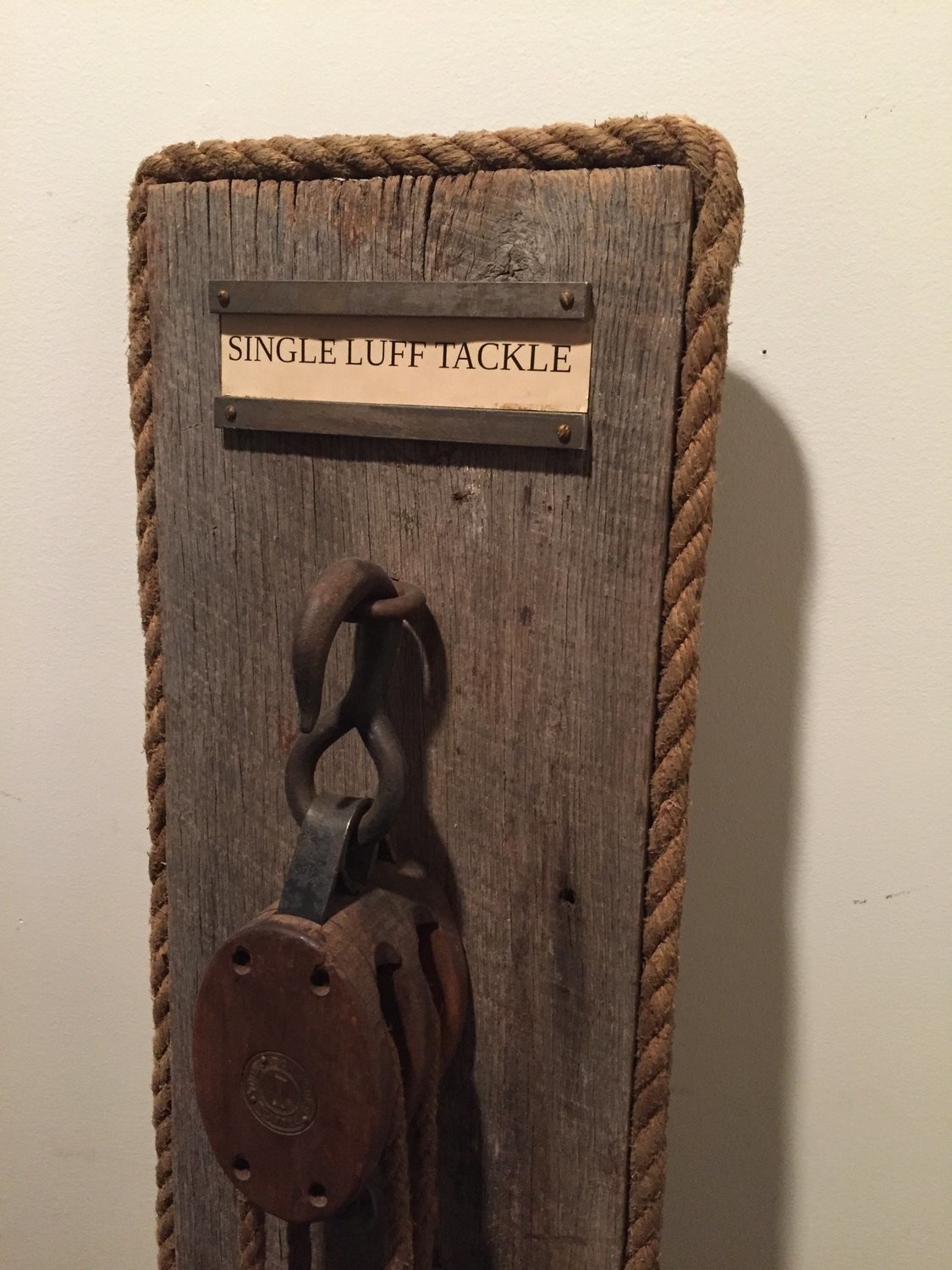 Antique Block and Tackle Single Luff Rigging Display
