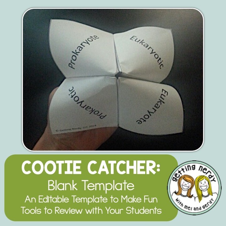 Fortune Teller / Cootie Catcher Blank Editable Template