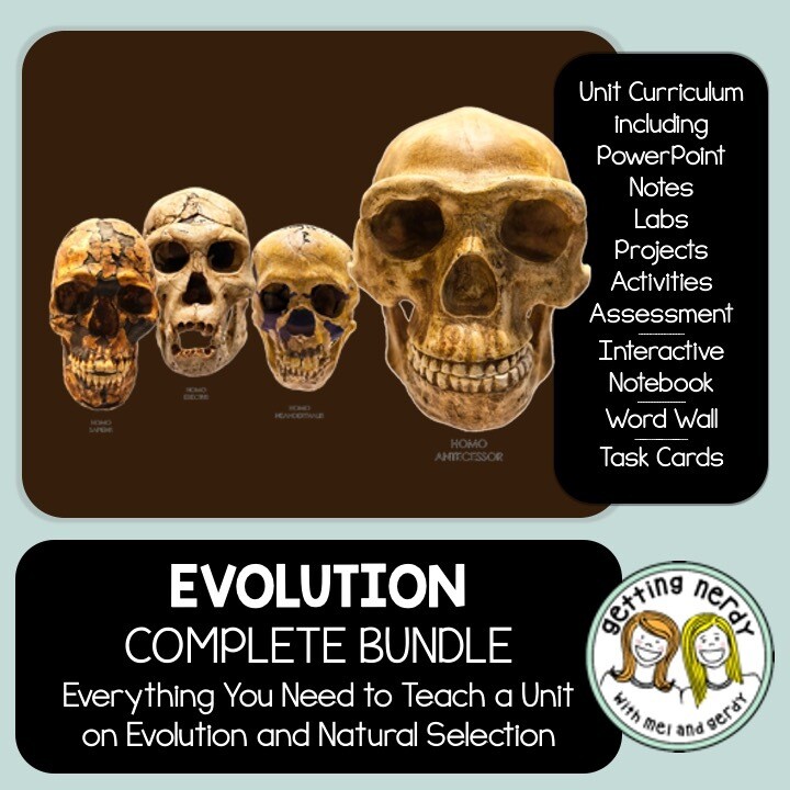 Evolution Complete Bundle - PowerPoint Unit, INB, Task Cards, Word Wall ...