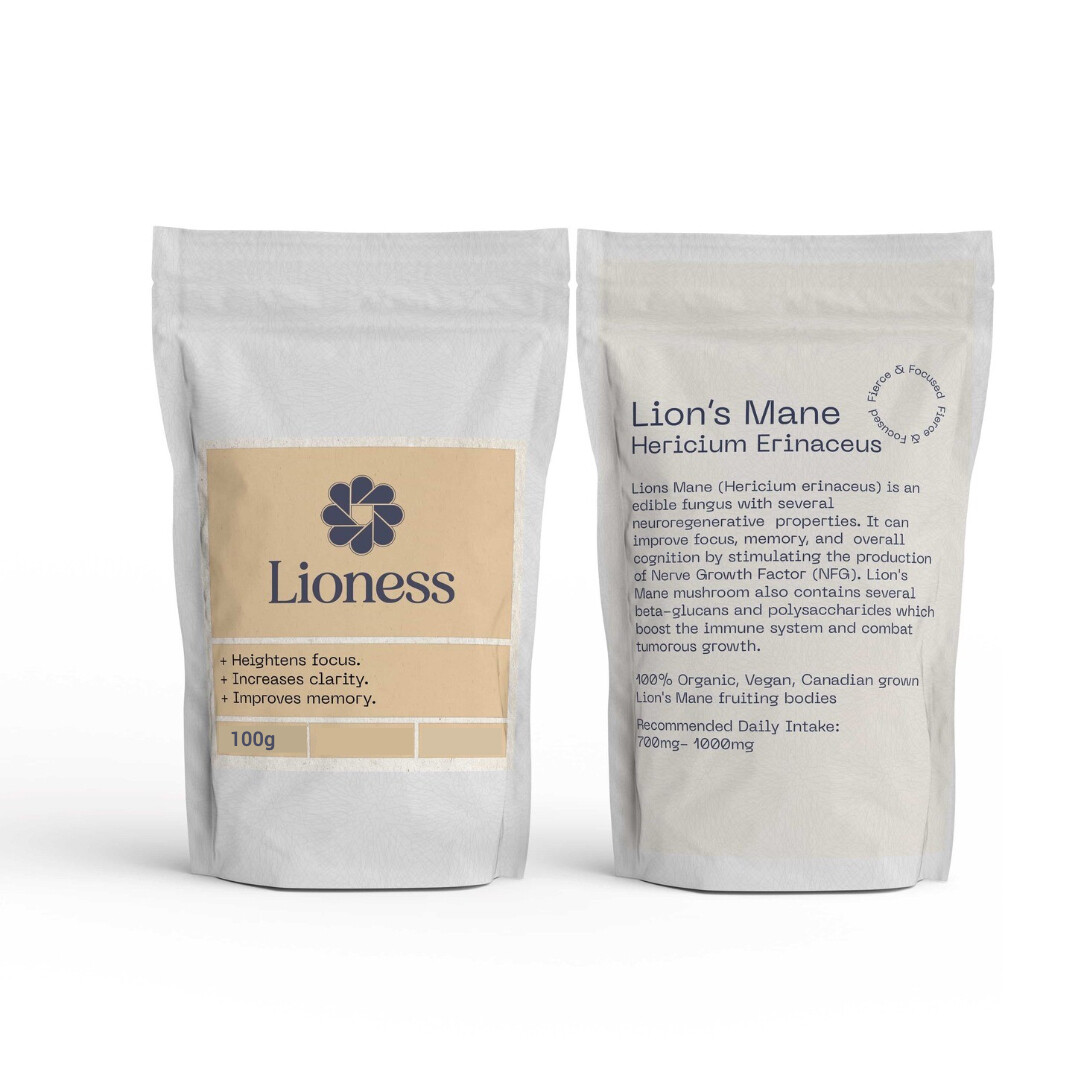 LIONESS NUTRICEUTICALS | Lions Mane Mushroom powder | Blue Goba