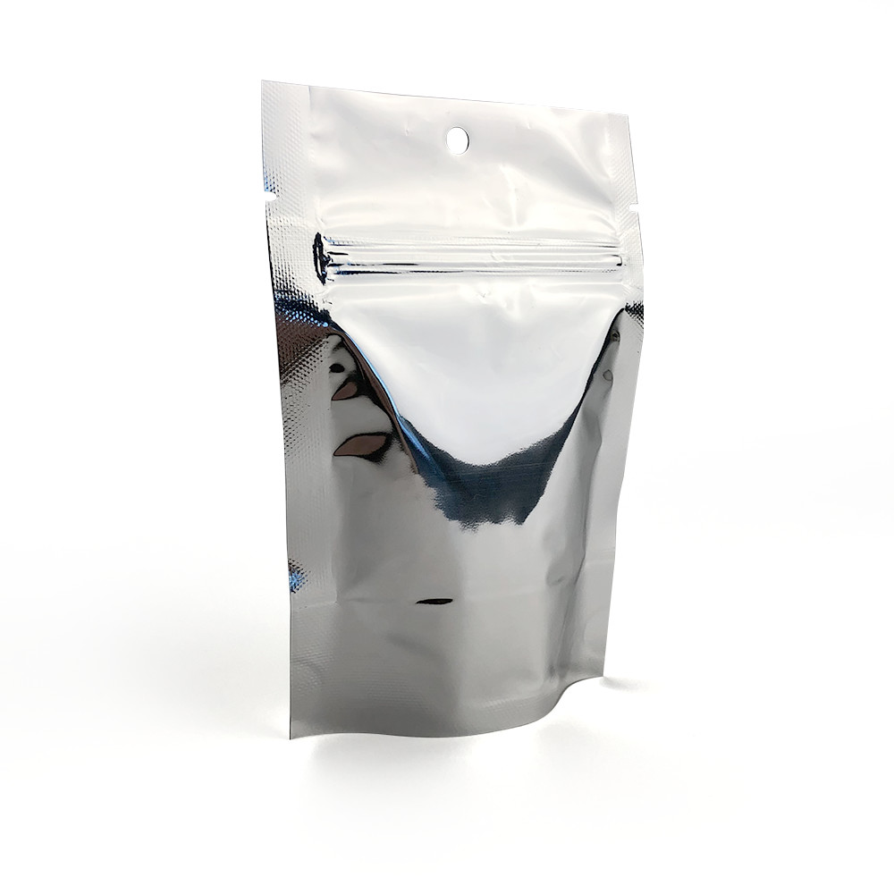 4 x 6 + 2.5 Bottom Gusset Silver Metallized Stand Up Zipper Pouch ...