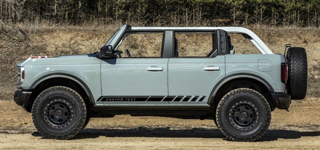 2021 – up Ford Bronco Rocker Stripe Side Graphics Kit – Vinyl Stripes ...