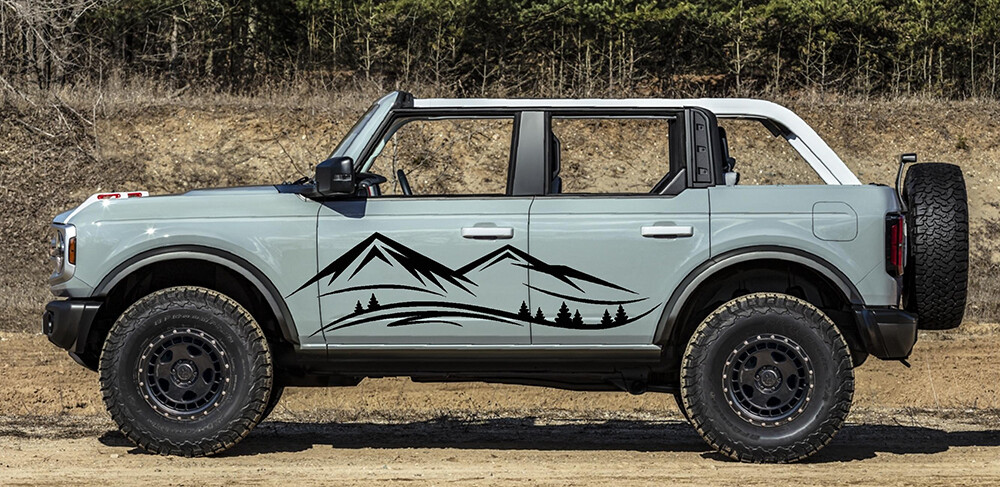 2021-up Ford Bronco Large Bodyside Mountain Graphics Kit – Vinyl ...