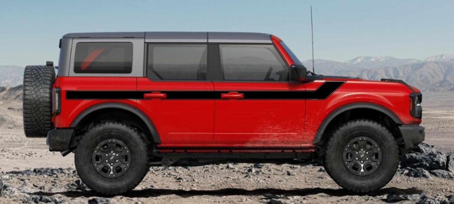2021-up Ford Bronco Retro Special Decor Style Side Graphics Kit (Below ...