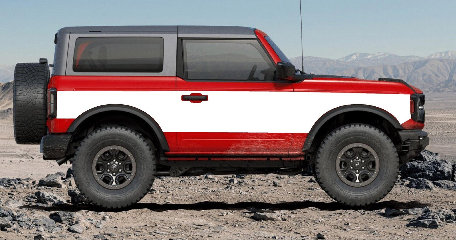 2021-up Ford Bronco Two Tone Wrap Style Body Graphics – Vinyl Stripes ...