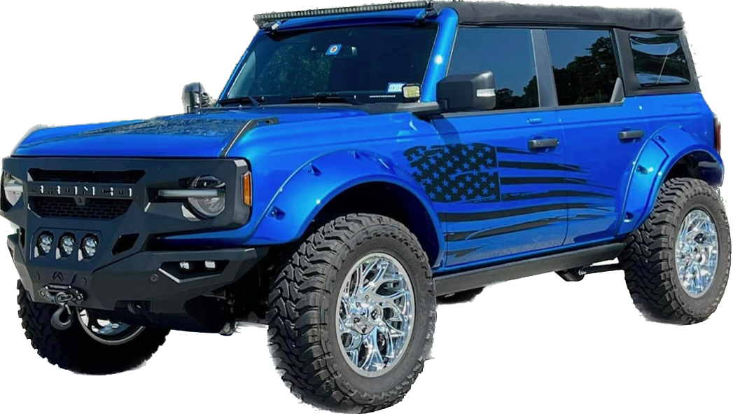 2021-up Ford Bronco Large Tattered Flag Vinyl Graphics
