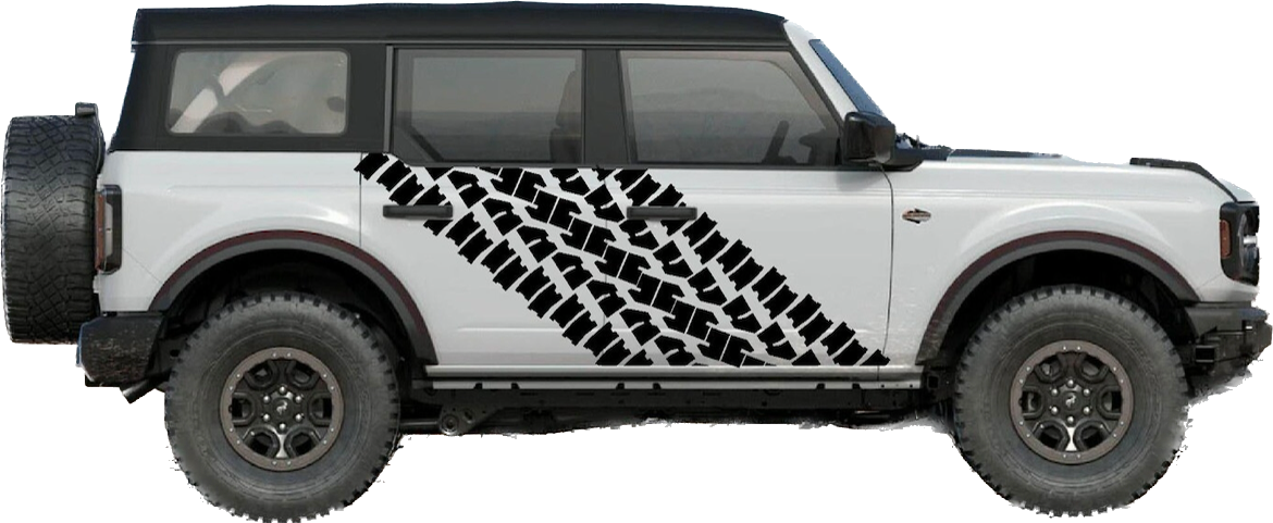 2021-up Ford Bronco Extra Large Mud Tire Graphics Kit – Vinyl Stripes ...