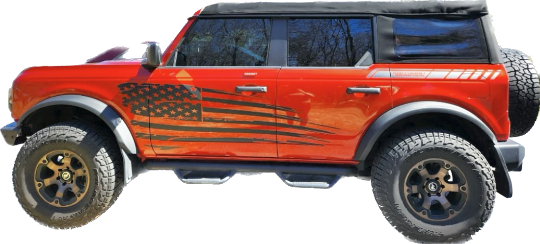 2021-up Ford Bronco Large Tattered Flag Vinyl Graphics – Vinyl Stripes ...