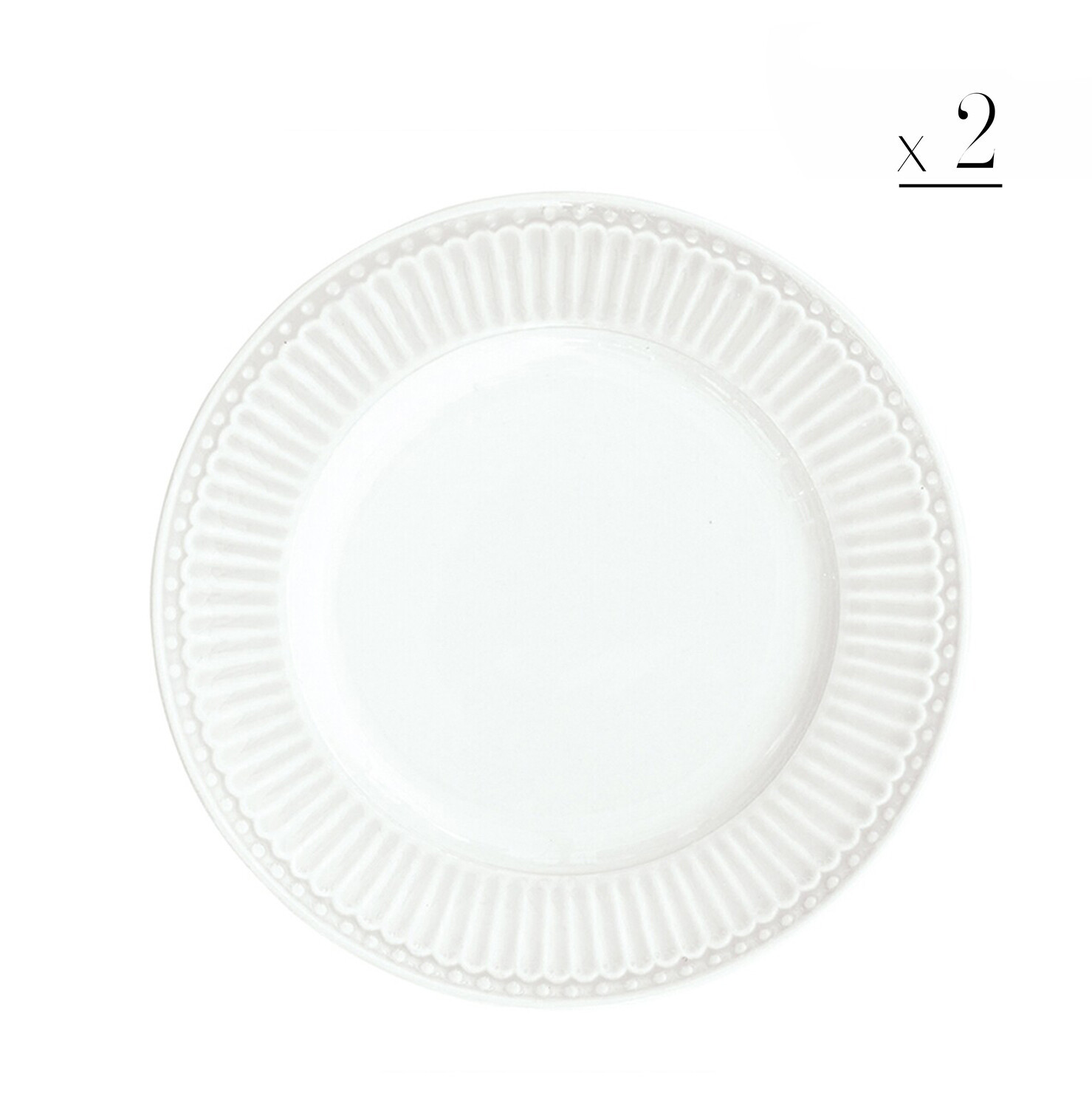 Set 2 piatti "Alice" Bianco Greengate