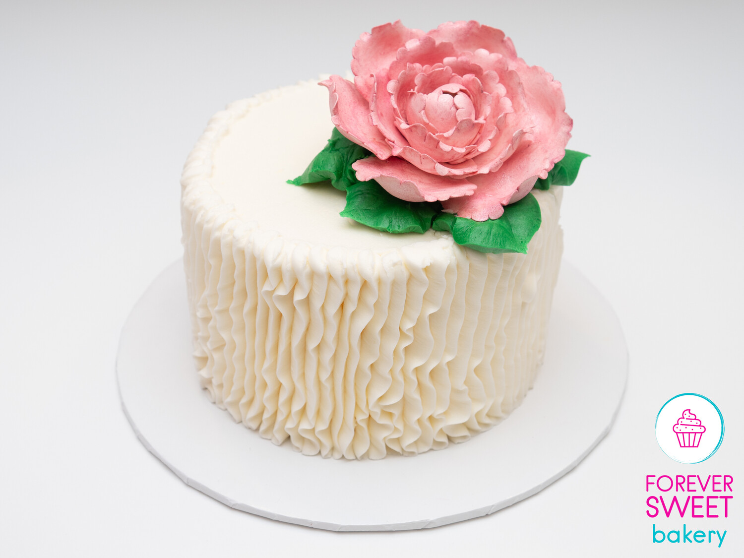 Vertical Ruffle Peony Cake