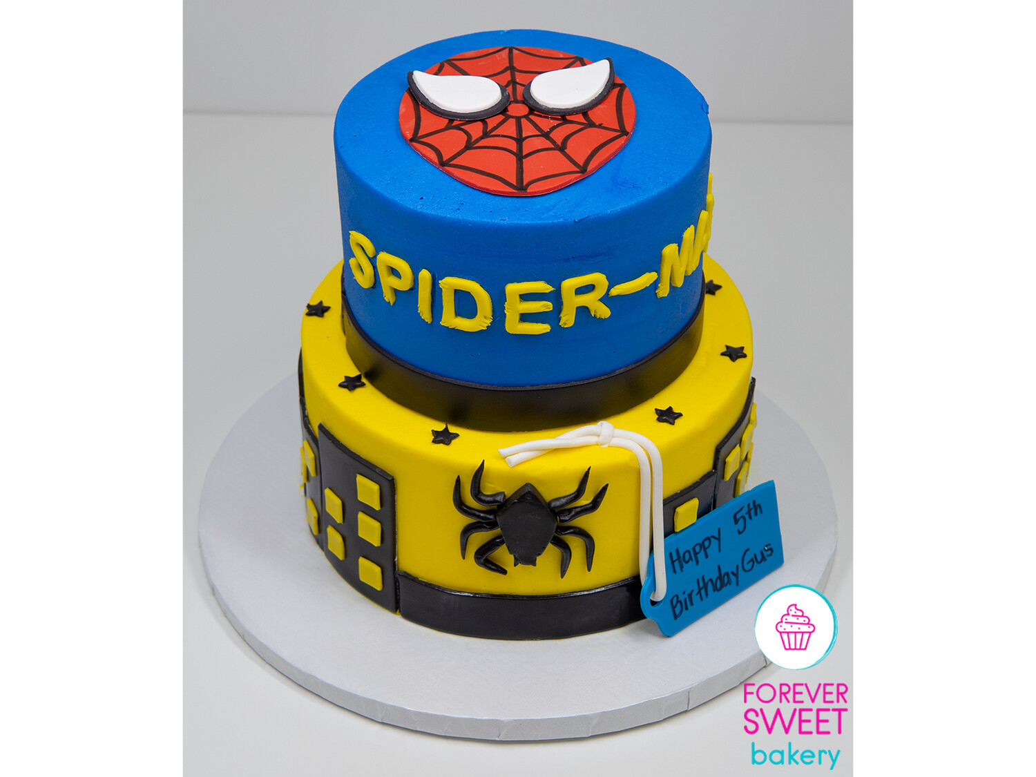 2 Tier Spiderman with Face, Buildings, & Spider Cake – DIY Kits ...