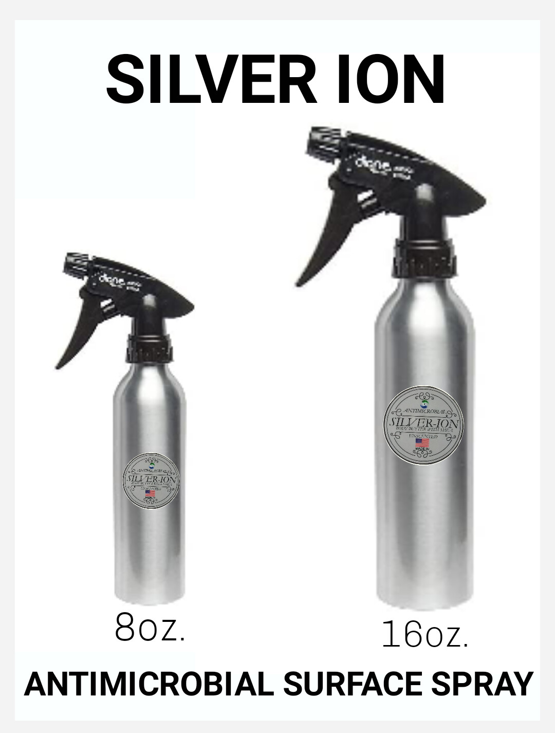 Silver-Ion Antivirus Antibacterial Surface Spray 8oz.