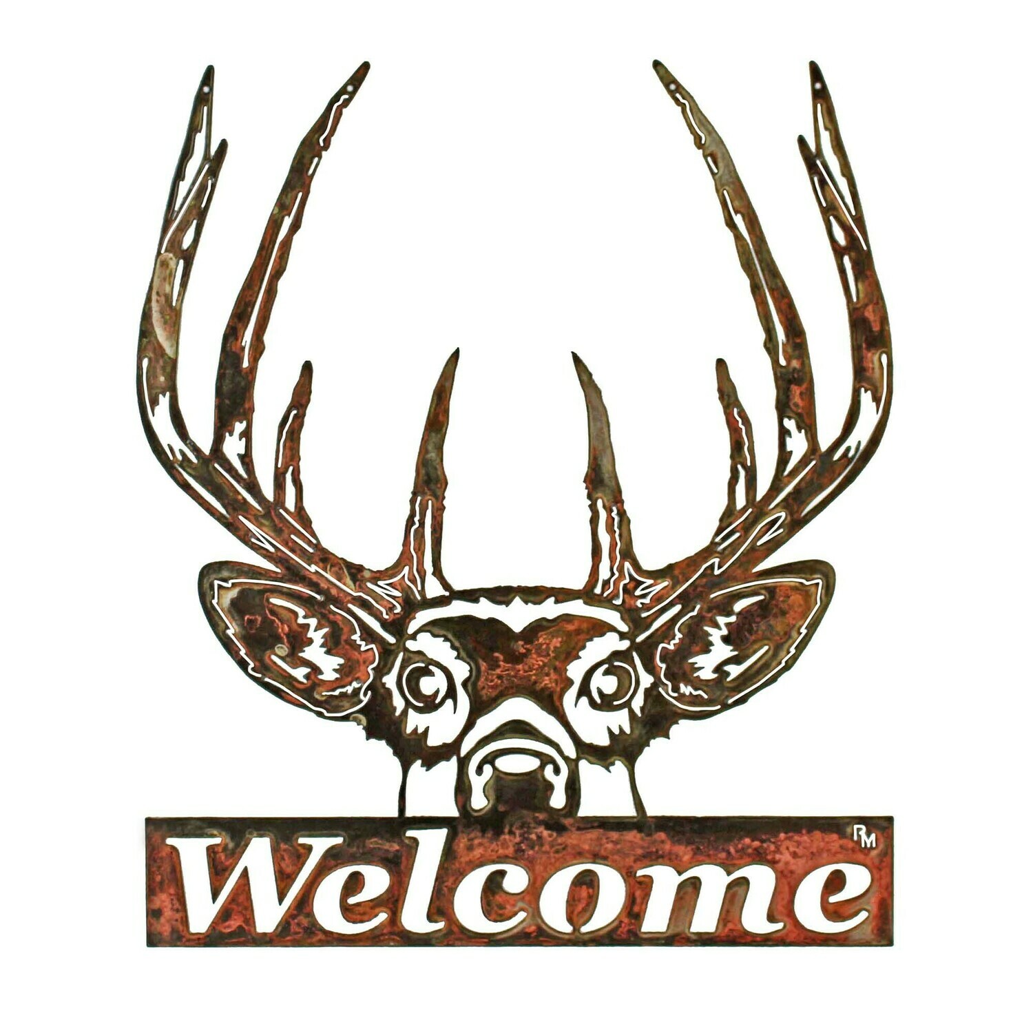Metal Whitetail Deer Welcome Sign / Deer Themed Decor