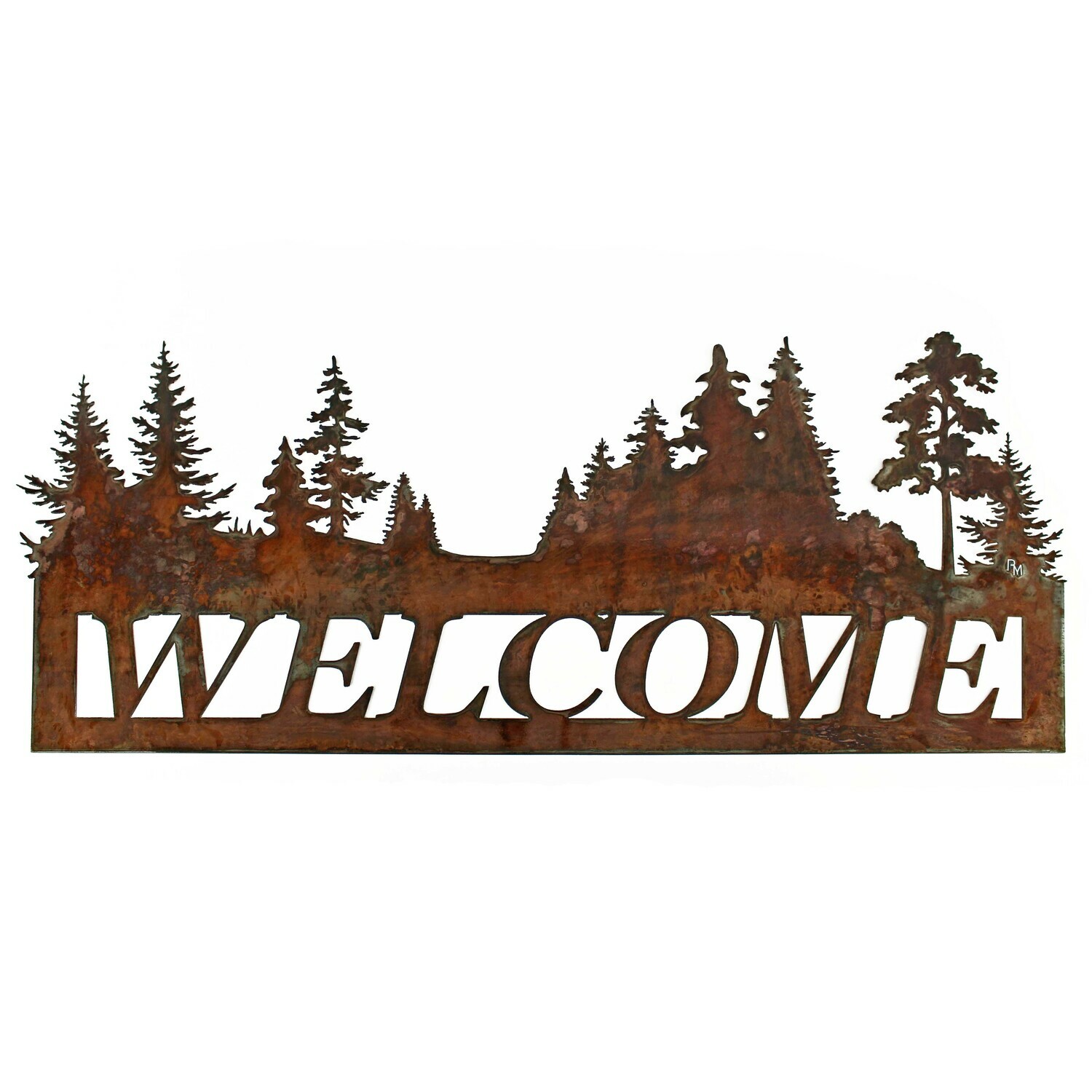 Metal Tree Scene Welcome Sign / Cabin Welcome Sign