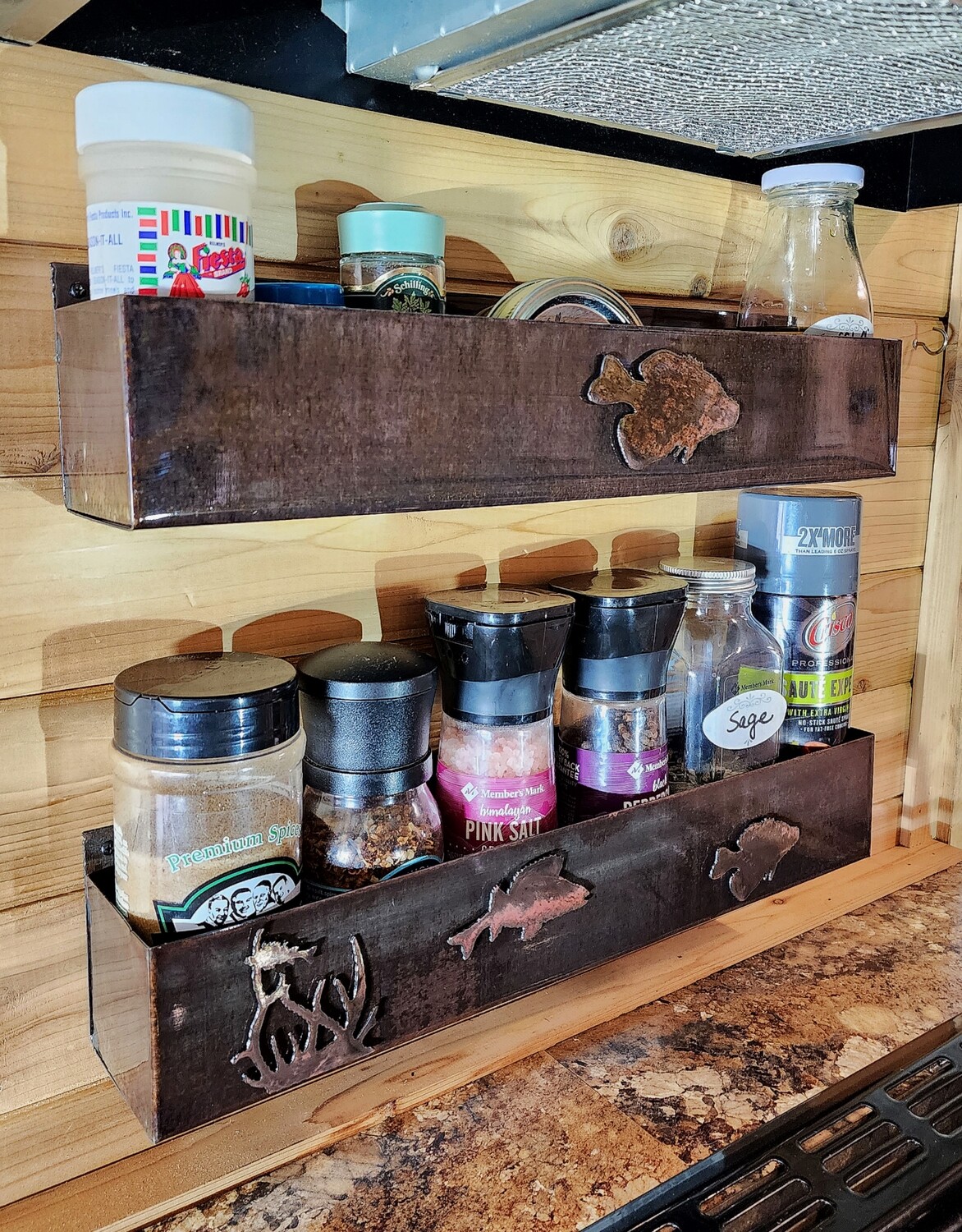 Fish House Spice Rack w/ 3D Ice Fishing Themed Bump Out / Ice Fishing ...
