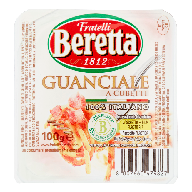GUANCIALE A CUBETTI BERETTA - 100gr