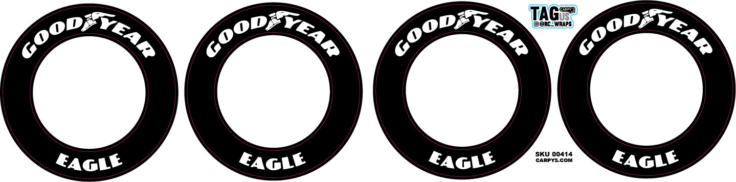 GoodYear Eagle | White Lettering | CRC Rubber Tire Side Wall Decals ...