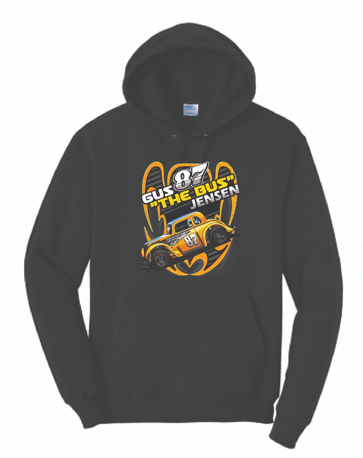 Gus Jensen Hoodie | PC78H Black | Modified Race Wraps | Carpy's Print Co.