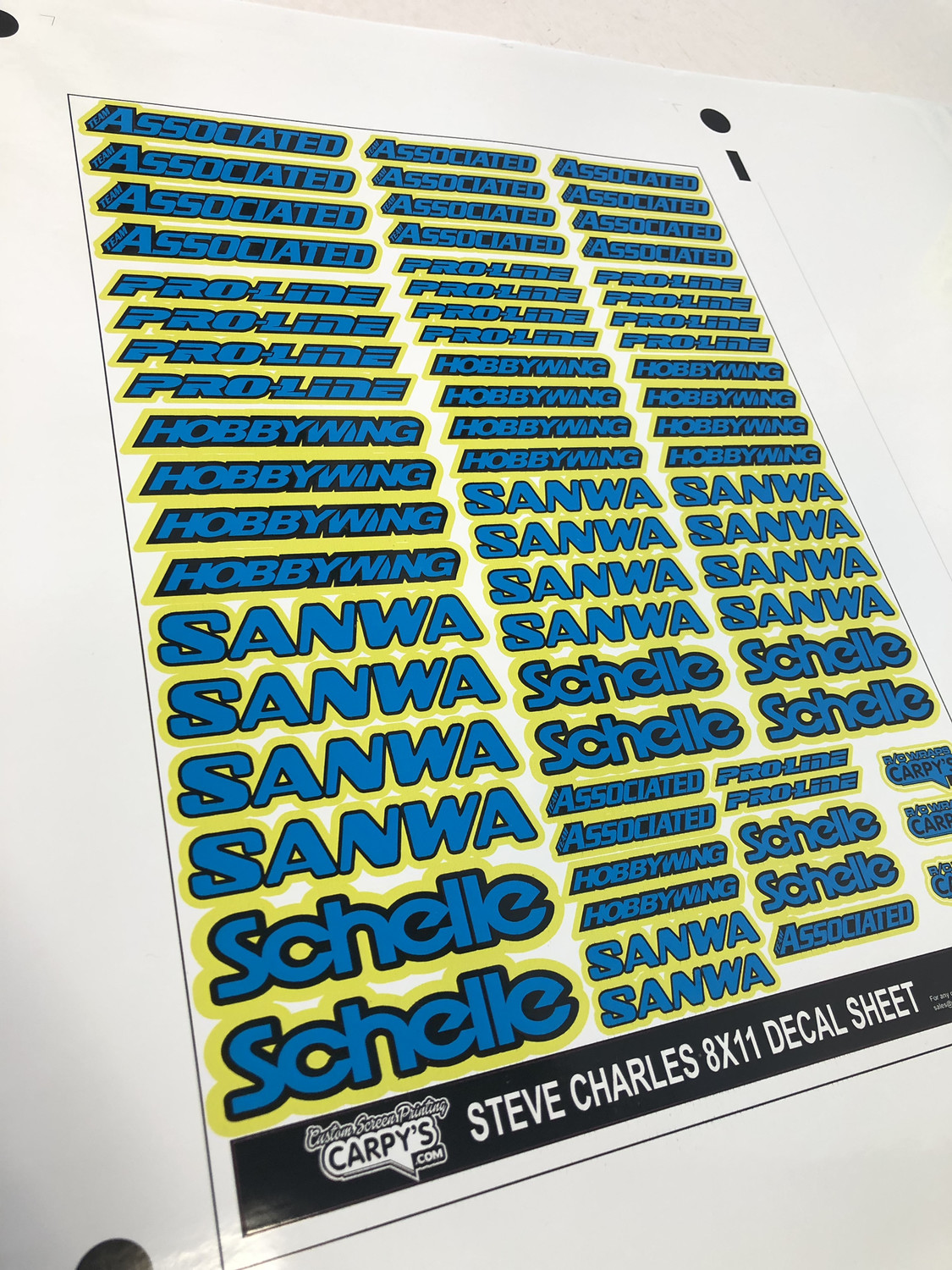 Custom Sponsor Decal Sheet | Store | CARPY'S | Shirts & Graphics