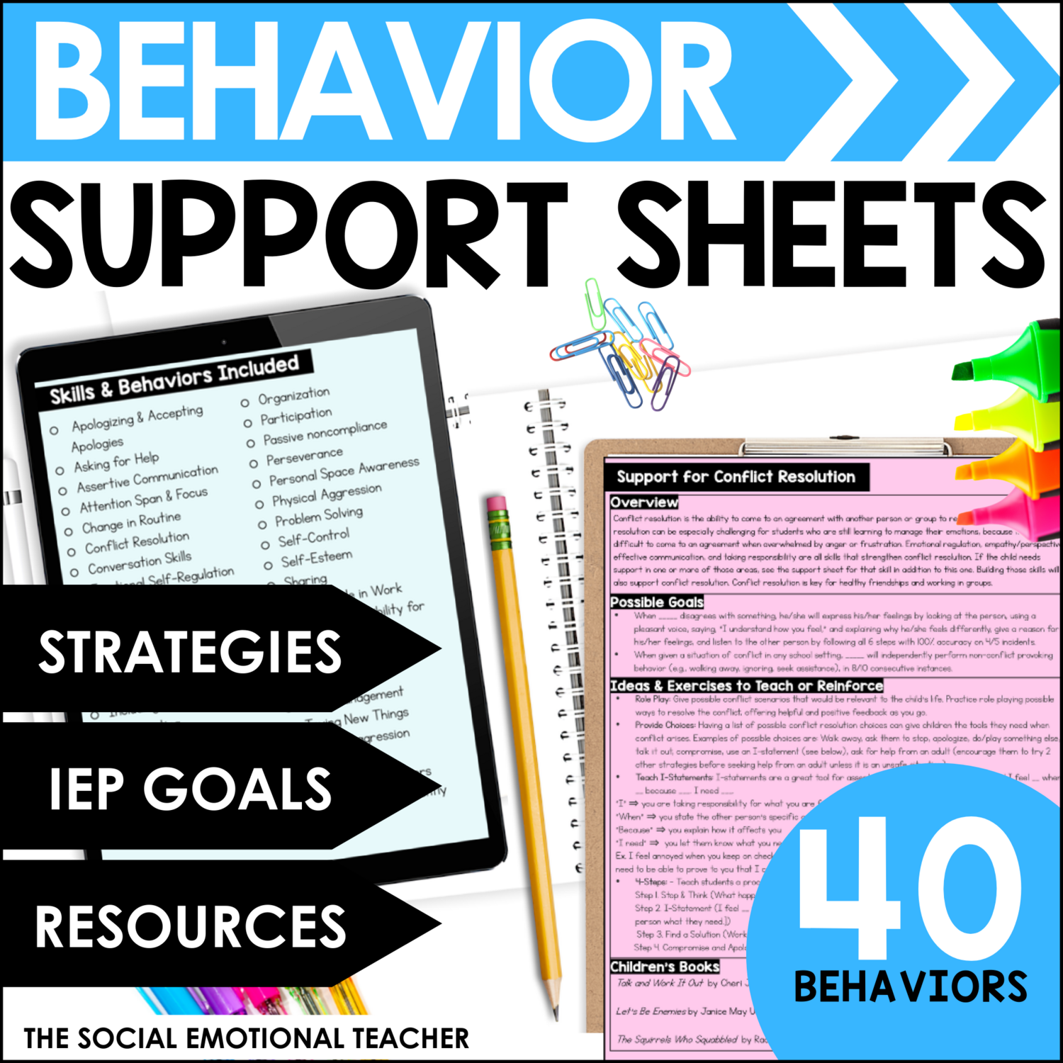 Behavior Support Sheets for SEL