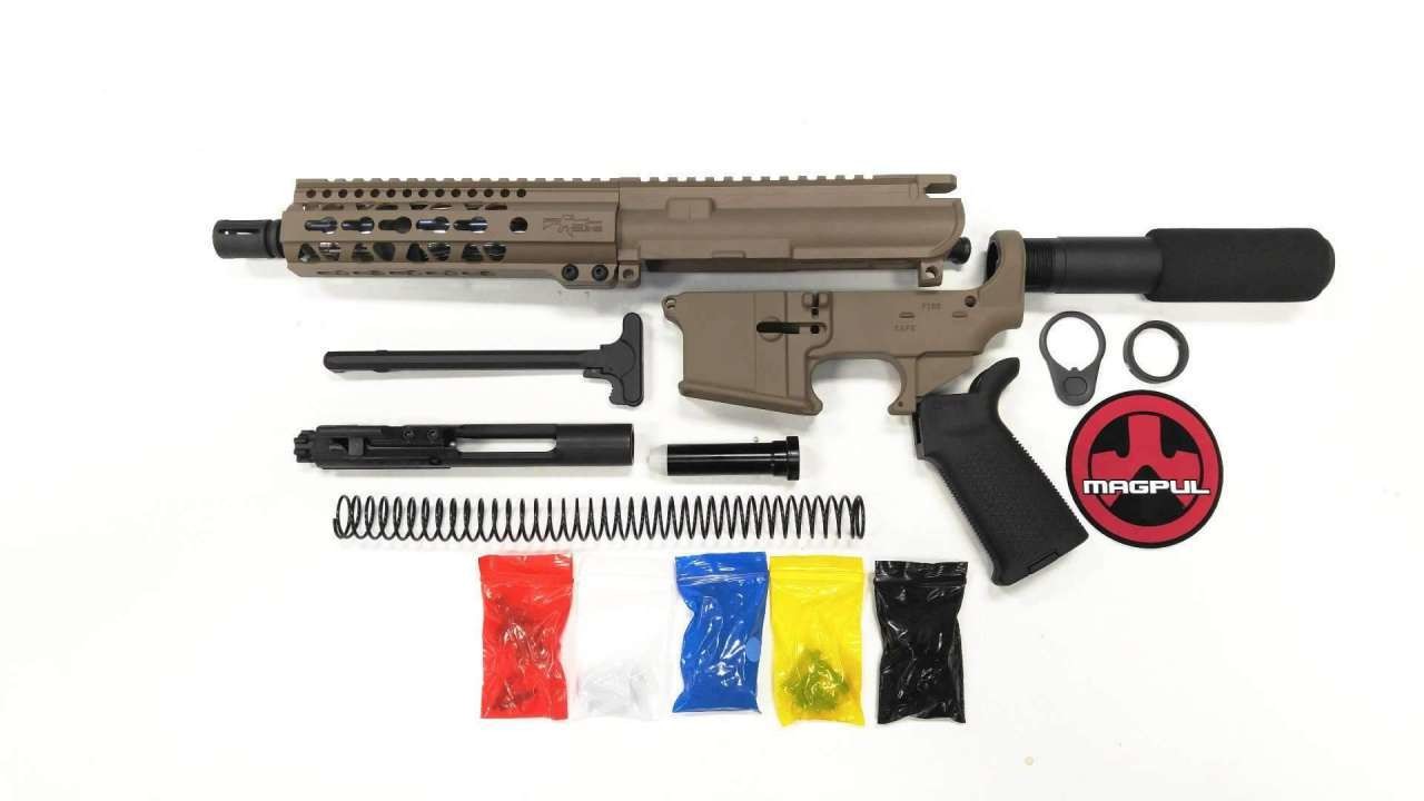 AR-15 FDE Pistol KIT complete 7.5″ Stainless Steel Barrel, 7″ /FDE ...