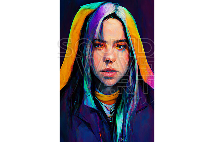 Billie Eilish Psychedelic Portrait - Instant Download - Store ...